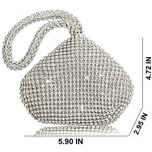 Women's Evening Bag Rhinestone Purse Handbags Triangle Style Chain Clutch Purse Bag Sparkly Party Prom Wedding Purse (Gold)