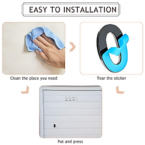 Hotop 20 Pieces House Numbers Mailbox Numbers 0-9, 3D Door Address Numbers Self Adhesive Mailbox Numbers Sticker or House, Apartment, Office, Hotel Room, Mailbox Signs (Silver, 2.76 inch)