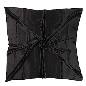 35" Womens Large Satin Square Scarf Silk Feeling Hair Wrapping Gift Headscarf Scarves Black