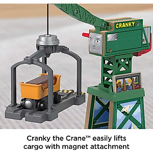 Thomas & Friends Wooden Railway Toy Train Set Brendam Docks Wood Playset with Cranky The Crane for Preschool Kids Ages 3+ Years (Amazon Exclusive)