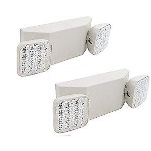 Litufine LED Emergency Lighting Fixtures with 2 Heads, Commercial Emergency Light with Battery Backup, UL 924 and CEC Qualified, 120-277 Voltage (2-Pack)