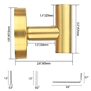 Towel Hooks, 4 Packs Powerful Heavy-Duty Wall Hooks,Premium 304 Stainless Steel Towel Hook,Coat Hooks,Towel Hook for Wall Mounted, Gold Towel Hooks Bathroom,Bathroom Hooks for Bath Towels