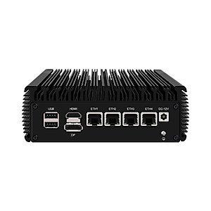 MOGINSOK 2.5GbE Micro Firewall Appliance Mini PC Intel Celeron N5105 4xIntel I225-V 2.5G LAN VPN Router PC 16GB DDR4 256GB M.2 NVMe SSD AES-NI HDMI 2.0 DP