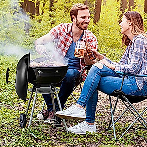 BEAU JARDIN Premium 18 Inch Charcoal Grill for Outdoor Cooking Barbecue Camping BBQ Coal Kettle Grill Tailgating Portable Heavy Duty Round with Thickened Grilling Bowl Wheels for Small Patio Backyard