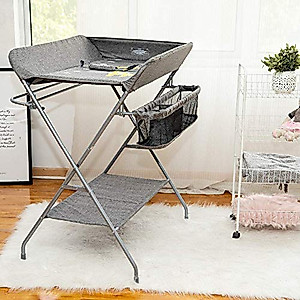 FIZZEEY Baby Diaper Changing Table - Foldable Portable Folding Changing Table Station w/Storage Organizer