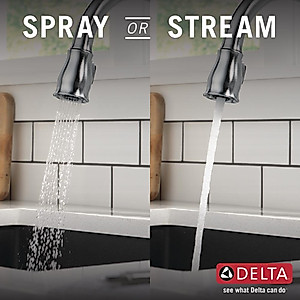 Delta Faucet Leland Brushed Nickel Kitchen Faucet, Kitchen Faucets with Pull Down Sprayer, Kitchen Sink Faucet with Magnetic Docking Spray Head, Arctic Stainless 978-AR-DST, 1.8 GPM Water Flow