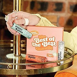 Jumbo Lip Balm Gift Set (3-Pack, Top Flavors) | Poppy & Pout All Natural Lip Balms & Moisturizers | Hydrates with Beeswax, Vitamin E, Organic Coconut Oil | Cruelty-Free | Recyclable Cardboard Tube