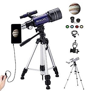Telescope for Kids & Adults Astronomy - 70mm Aperture 300mm Refractor Telescope for Astronomy Beginners