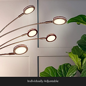 Brightech Orion Arc Floor Lamp for Living Room, Tree Floor Lamp with 5 Adjustable Arms, Multi-Head Standing Lamp with Flexible Rotating LED Lights for Bedroom, Dorm - Bright Hanging Lighting - Bronze