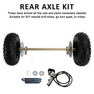 Bruce & Shark 29" Rear Axle Assembly Complete Wheel Hub Kit for Go Kart Quad Trike Drift Bikes go kart wheels go kart rear axle kit