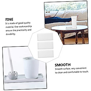 Yardwe 3pcs Rectangular Ceramic Tray White Vanity Tray Marble Dish Set Japanese Decor Ceramic Bathroom Tray Vanity Trays for Bathroom Ornate Tray Ceramic Storage Tray Toilet Tray Make up