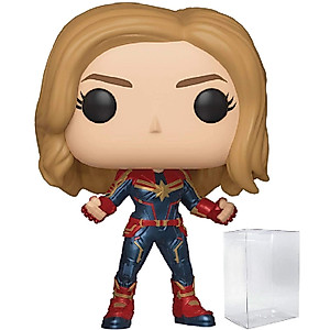 Marvel: Captain Marvel - Captain Marvel Funko Pop! Vinyl Figure (Includes Compatible Pop Box Protector Case)