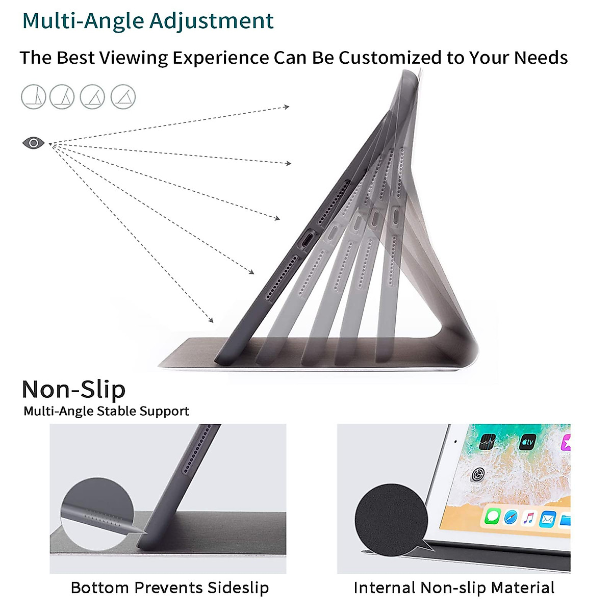 Case for Microsoft Surface Pro 7 Plus/Pro 7/Pro 6/Pro 5/Pro 4/Pro LTE 12.3 Inch PU Leather Slim Multiple Angles Stand Smart Cover with Auto Wake/Sleep, Cool Wolves Howling at The Moon