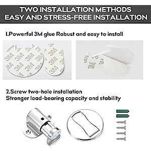 Magnetic Door Stop, Magnetic Door Stoppers for Bottom of Door, Adhesive No Drilling, Protect The Door from Collision When Opened (Silver 1)