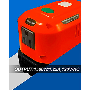 150W Power Inverter Fit for Milwaukee M18 18V Battery, DC 18V to AC 120V Portable Battery Inverter Generator with Dual USB and AC Charger Adapter and 200LM LED Light Power Supply Station