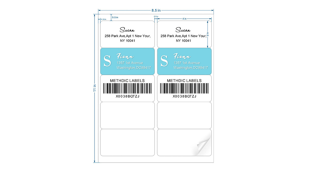Methdic Shipping Labels - 300 Matte White Stickers