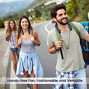 Clothforall Portable Neck Fan, Bladeless Neck Fan Rechargeable, 4000 mAh Battery Operated, 3 Speeds Adjustment, Wearable Quiet Personal Fan for Travel, Sports, Home, Office, Birthday Gifts