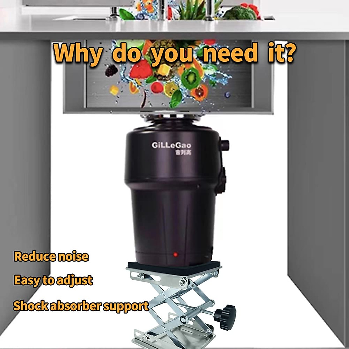 Garbage Disposer Bracket Garbage Disposer Noise Reduction Shock Absorber Bracket Lower Sink Bracket (Stainless Steel 6IN)