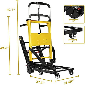 Electric Stair Climbing Hand Trucks Moving Heavy Objects Up and Down Stairs Effortless, 441 lbs Max Load Capacity, Folding Stair Climbing Dolly with Rubber Tracks for Easy Moving of Heavy Furniture