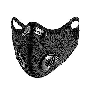 GrandeNero Balaclava Masks Face Mask with Respirator for Men Women Dustproof Filter Biker Mouth Mask Reusable Sport Mask (Black)