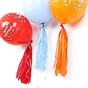 20pcs 14 Inch Shiny Tissue Paper Tassels Garland Bunting for Wedding Baby Shower Festival Anniversary Birthday Party Banner Wall Hanging Decorations DIY Kit (Light Blue)