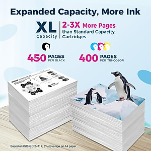 Penguin Remanufactured Printer Ink Cartridge Replacement for Canon Pg-245XL Cl-246XL PG-243 CL-244 245 246 XL Used for PIXMA MG3022 MG2924 TS3322 MG2920 TR4520 MX492 MG2520(1 Black,1 Color) Combo Pack