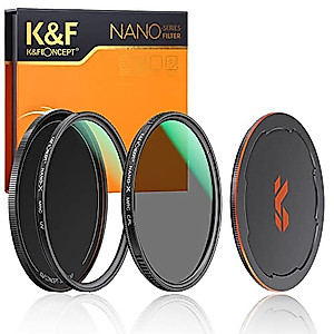 K&F Concept 77mm Circular Polarizers Filter & MC UV Protection Filter Kit (2 pcs) with Up & Down Lens Cap, 28 Multi-Layer Coatings HD CPL/UV Filter Set for Camera Lens (Nano-X Series)