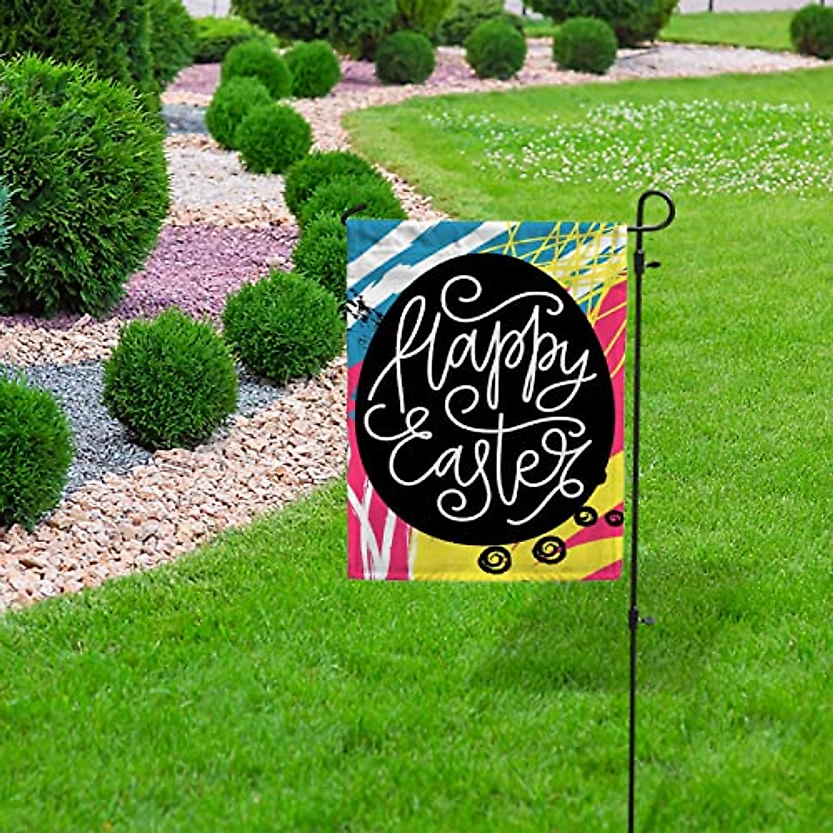 My Little Nest Seasonal Garden Flag Creative Happy Easter Egg Double Sided Vertical Garden Flags for Home Yard Holiday Flag Outdoor Decoration Farmhouse Banner 12"x18"