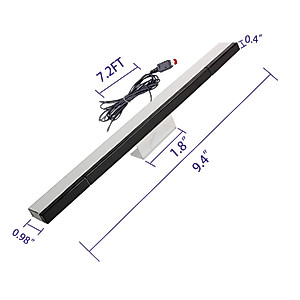 Xahpower Sensor Bar for Wii, Replacement Wired Infrared Ray Sensor Bar for Nintendo Wii and Wii U Console