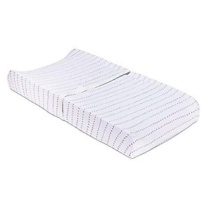 Petit Dreams Changing Pad Cover Jersey Knit Cotton for Baby Girl Doubles As Cradle Sheet, Pink Dotted Stripes