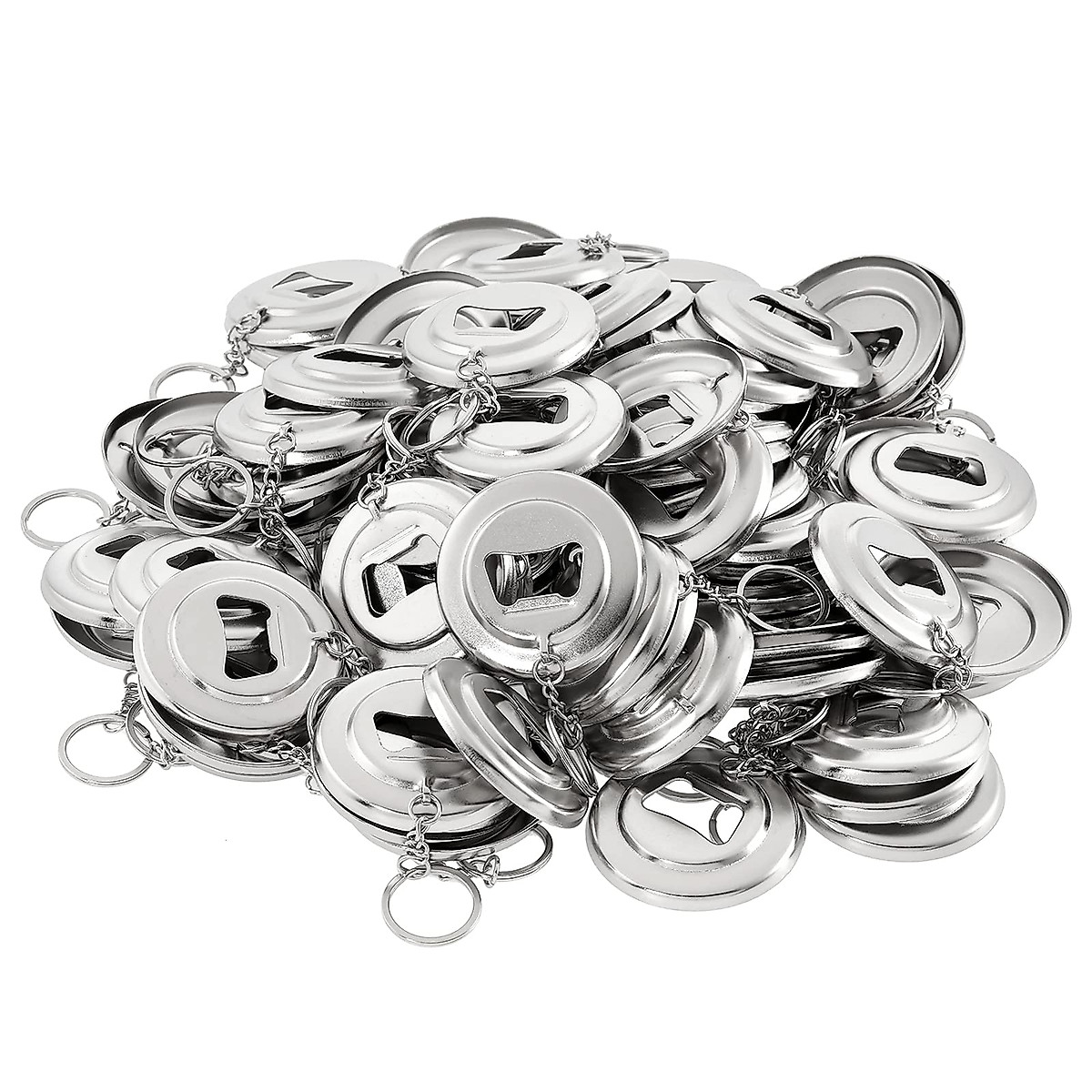 BEAMNOVA Metal Button Parts Supplies 100 Set of 58mm / 2.28 in (2-1/4 inch) Keychain Bottle Opener for Button Maker Machine
