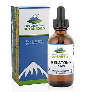 Liquid Melatonin 3mg - Natural Berry Flavored Kosher Melatonin Drops in 2oz Glass Bottle