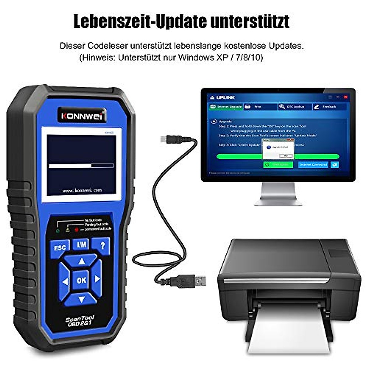 KONNWEI KW450 All System OBD2 Scanner with 9 Special Functions for VAG Vehicles Diagnosis Code Reader Oil SAS EPB TPS Reset Injector Coding DPF Lamp Adjust Suspension Scan Tool