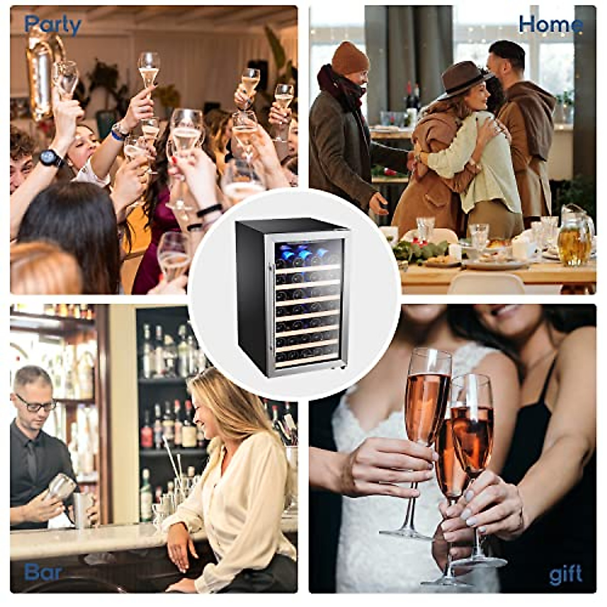 Kalamra KRC-52SZF 4.2 Cu.ft 50 Bottle Single Zone Wine Refrigerator with S/S Door and Handle