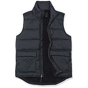 Amazon Essentials Men's Water-Resistant Sherpa-Lined Puffer Vest, Black, XX-Large