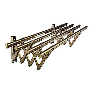 XMCX Wall Mounted Clothes Drying Rack Space Saving Extendable Foldable Clothes Airer Drying Rack Towel Rail Bar Bathroom with Windproof Hook Easy Storage (Size : 4 Rails)