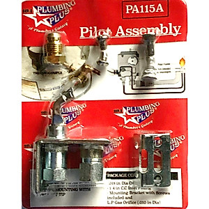 104 Plumbing Plus Universal Pilot Burner for Gas Appliances, MultiUse for Gas Water Heater Space Heater Fireplace Furnace, Easy Mount Heavy Duty Long Lasting, Pilot Assembly for Thermocouple