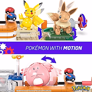 MEGA Pokémon Building Toys Set Forest Pokémon Center with 648 Pieces, 4 Poseable Characters, for Kids
