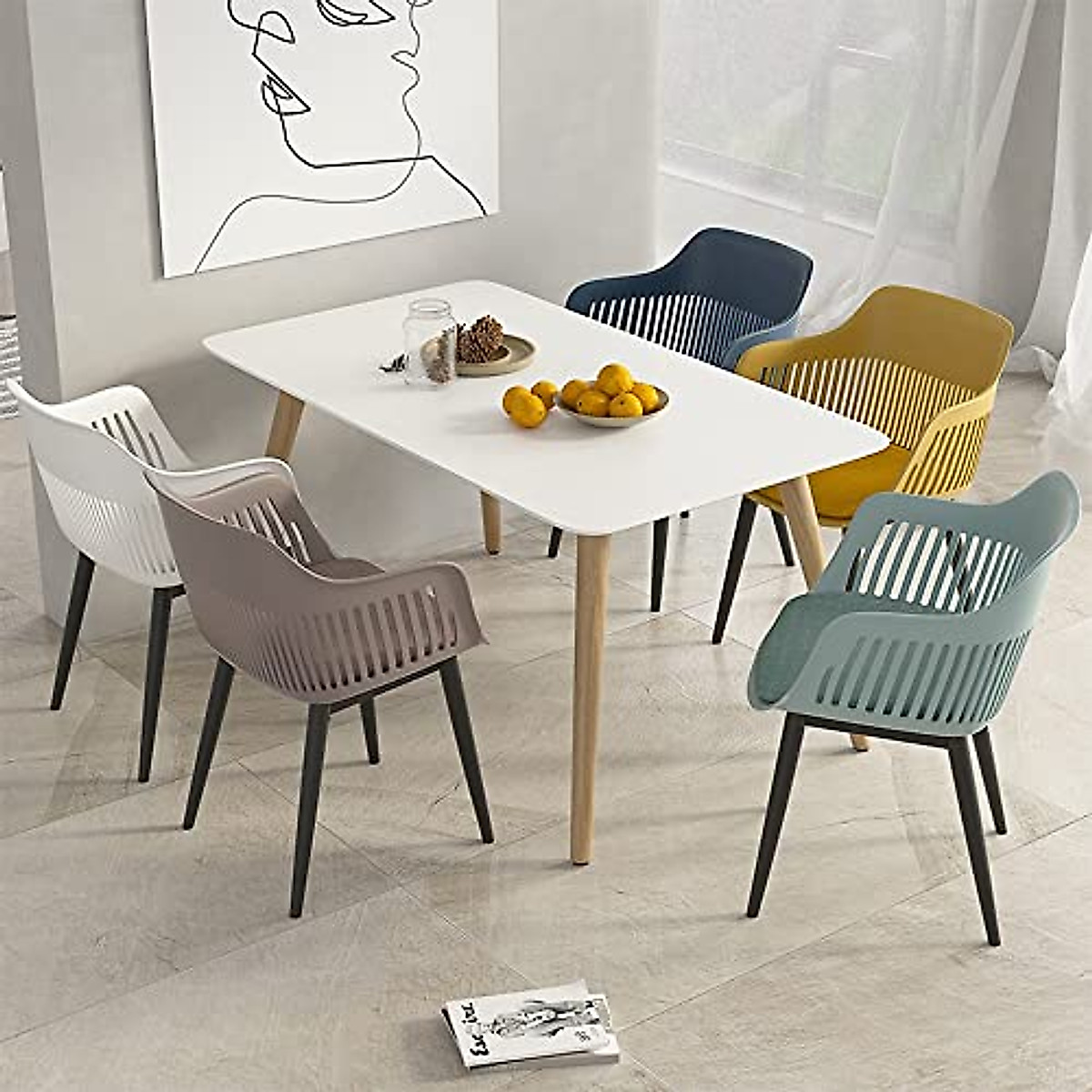 EODNSOFN Nordic Dining Chairs Designer Design Dining Chairs Plastic Transparent Sillas Computer Chai (Color : E, Size : 1code)