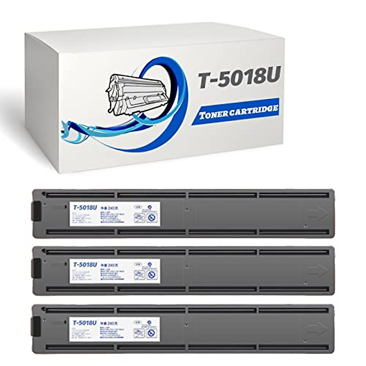 ZLOR Compatible High Yield T5018U T-5018U Toner Cartridge Replacement Use for Toshiba E-Studio 2018A 2518A 3018A 3518A 4518A 5018A Printer 3pack