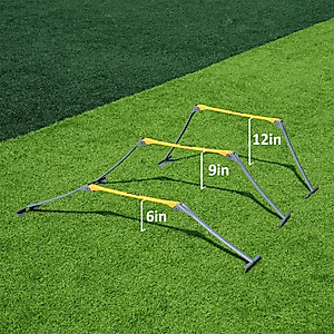 PodiuMax Portable Height Adjustable Sports Training Hurdle, Lightweight, Innovative Foldable Design, Collapsible Safe, 6 per Pack