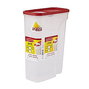 Rubbermaid Flip Top Cereal Keeper, Modular Food Storage Container, 3 Pack, (2) 22-Cup (1) 18-Cup