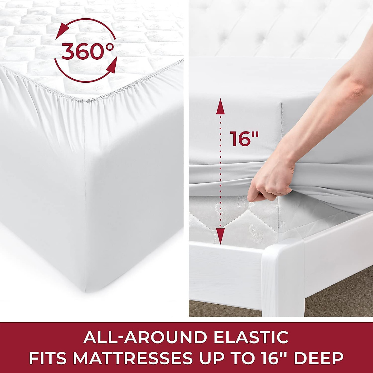 Mellanni Bed Sheet Set + Duvet Cover Set Bundle&Save - Hotel Luxury Bedding - Bundle Includes: 4pcs Bed Sheet Set and 5pcs Duvet Cover Set (King, White)