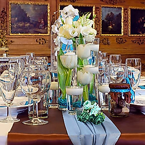 Chumia 24 Pack Chiffon Table Runners Romantic Sheer Table Decorations Long Tulle Runner for Wedding Bridal Shower Party Supplies Decor, 118 x 12 Inches (Dusty Blue)