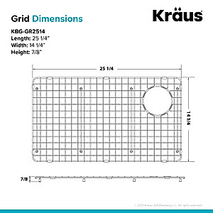 KRAUS KBG-GR2514 Bellucci Series Stainless Steel Kitchen Sink Bottom Grid with Soft Rubber Bumpers for 30-inch Kitchen Sink