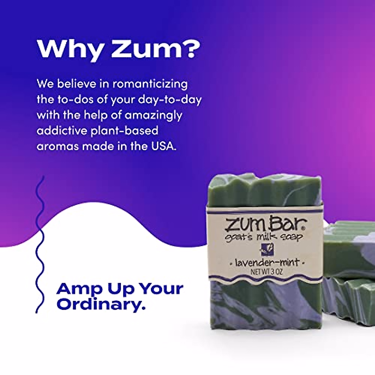 Indigo Wild Zum Bar Goat's Milk Soap - Lavender-Mint - 3 oz (3 Pack)