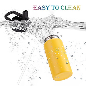 Kids Water Bottle with Straw Lid & Handle, 4 Pack 16oz Personalized Water Bottles Bulk, Dishwasher Safe, Leak Proof DIY Gift for Girls Boys to School Sports Travel Gym Running Hiking, Mixed Color Set