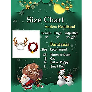 Impoosy Dog Christmas Hat Pet Reindeer Antlers Costume with Christmas Bandanas Puppy Deer Headband Accessories (L)