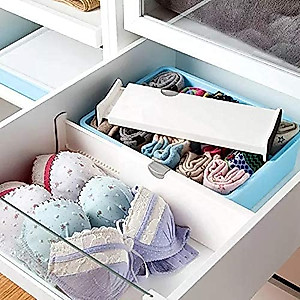 Ulrikco Adjustable Drawer Dividers Organizer 4 Pack, Separators 3.9" High Expandable from 11-17.3", Drawer Separators for Bedroom, Bathroom, Closet, Office, Kitchen Storage, Strong Secure Hold