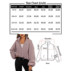 AUTOMET Womens Fleece Jackets Zip Up Oversized Sweatshirts Winter Clothes Long Sleeve Crop Sherpa Fall Outfits Fashion Brown S